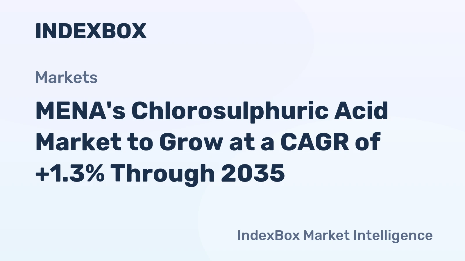 MENA's Chlorosulphuric Acid Market to Grow at a CAGR of +1.3% Through 2035