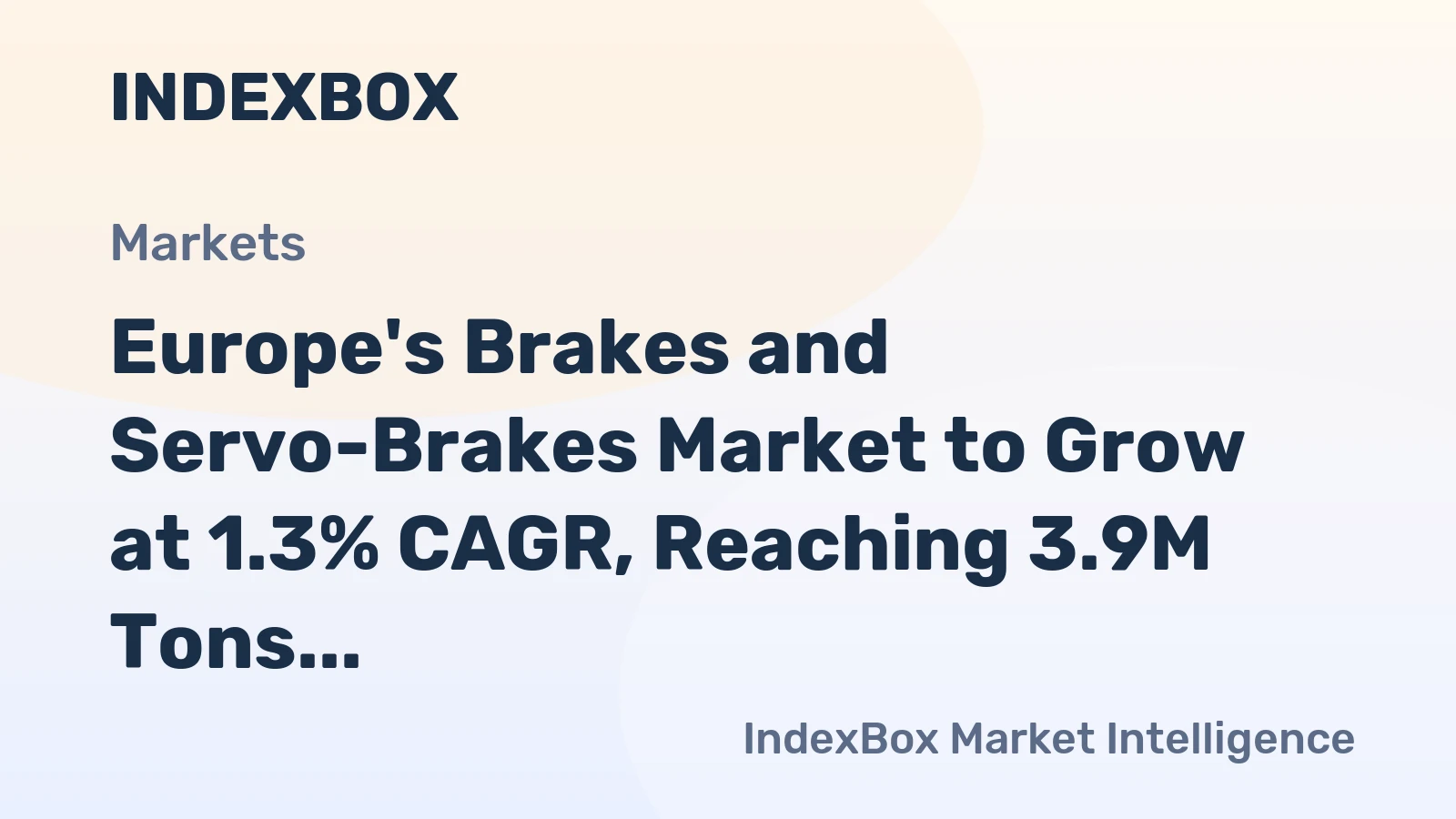 Europe's Brakes and Servo-Brakes Market to Grow at 1.3% CAGR, Reaching 3.9M Tons by 2035