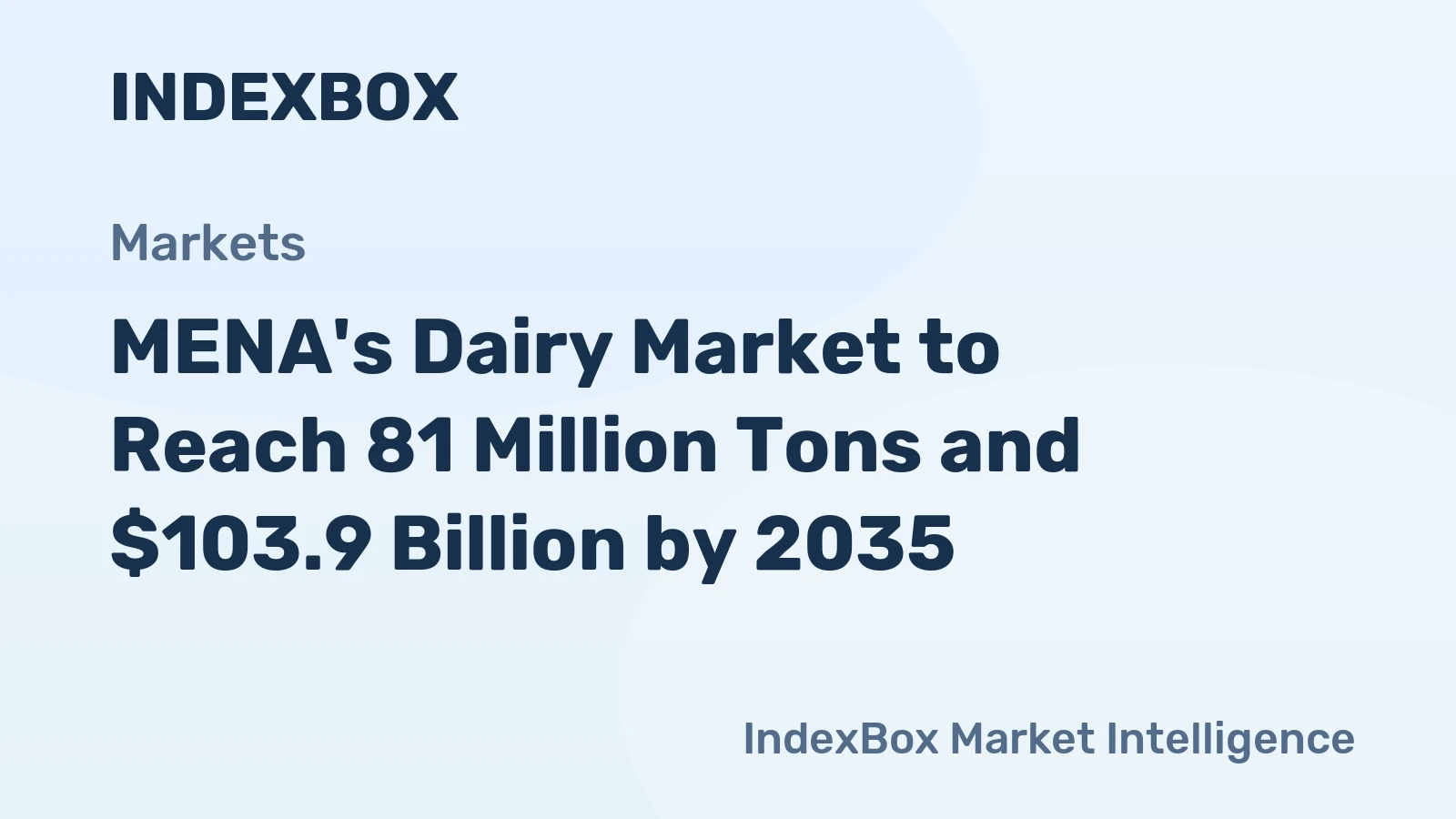 MENA's Dairy Market to Reach 81 Million Tons and $103.9 Billion by 2035