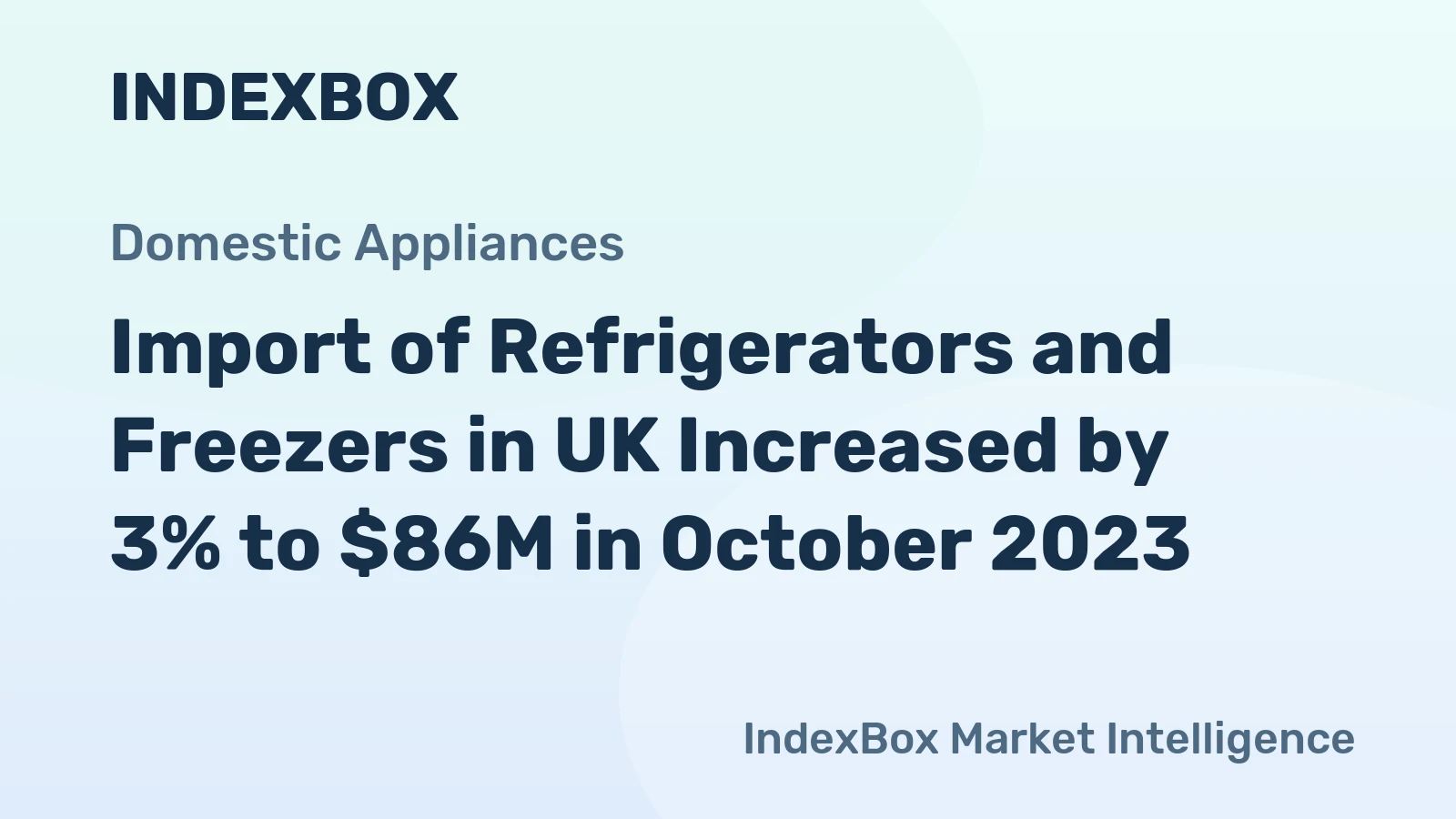 Import of Refrigerators and Freezers in UK Increased by 3% to $86M in October 2023