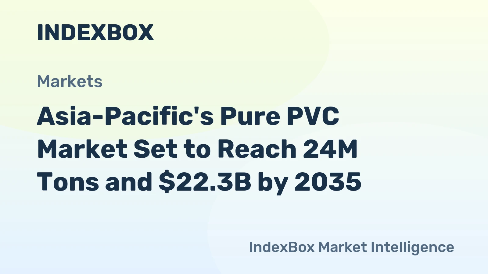 Asia-Pacific's Pure PVC Market Set to Reach 24M Tons and $22.3B by 2035