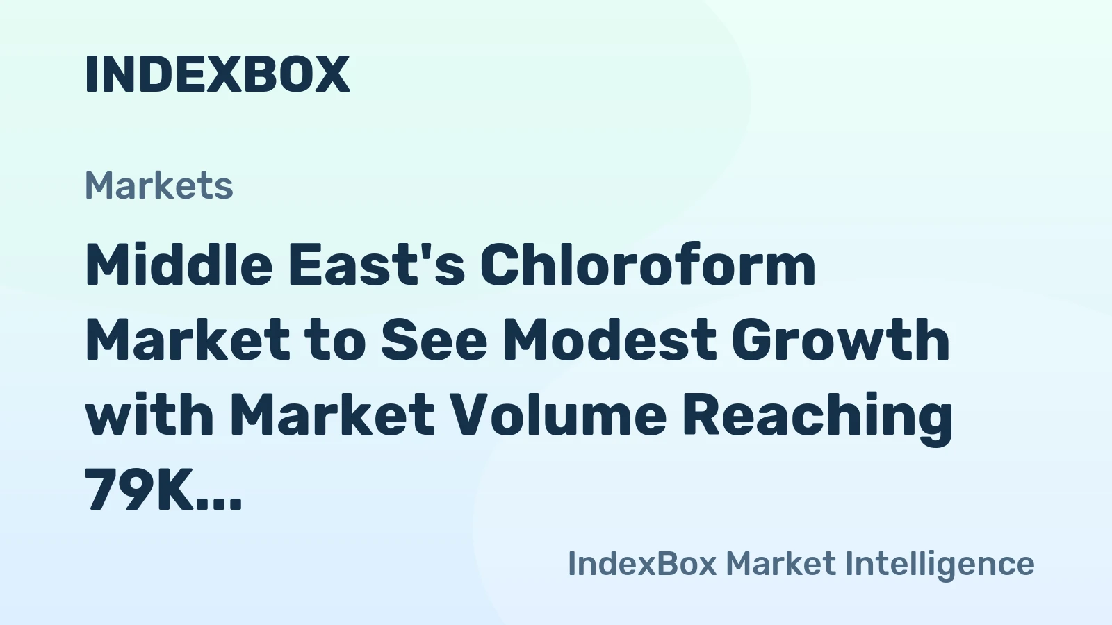 Middle East's Chloroform Market to See Modest Growth with Market Volume Reaching 79K Tons and Value Reaching $840M by 2035