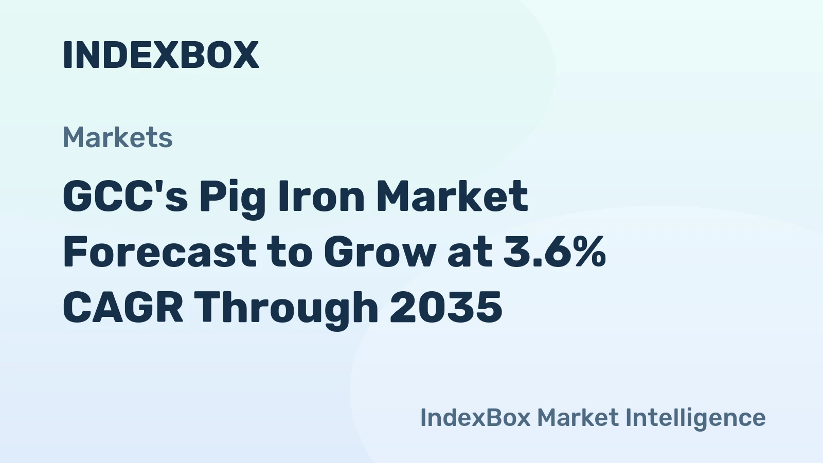 GCC's Pig Iron Market Forecast to Grow at 3.6% CAGR Through 2035