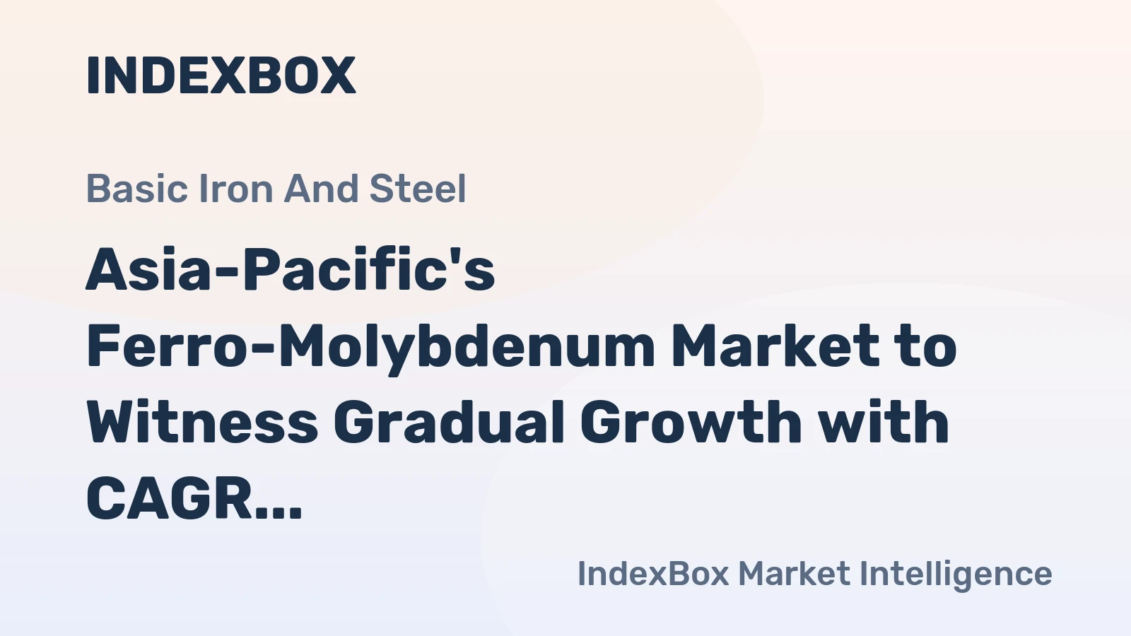Asia-Pacific's Ferro-Molybdenum Market to Witness Gradual Growth with CAGR of +1.3% by 2035, Reaching $5B in Value