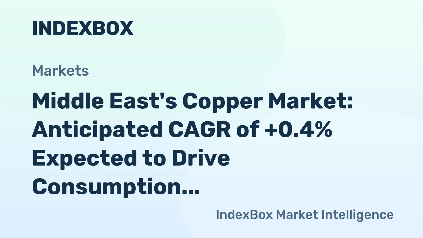 Middle East's Copper Market: Anticipated CAGR of +0.4% Expected to Drive Consumption Trends Over Next Decade