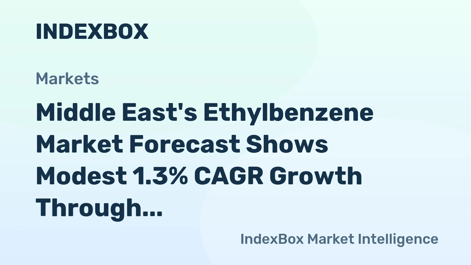 Middle East's Ethylbenzene Market Forecast Shows Modest 1.3% CAGR Growth Through 2035