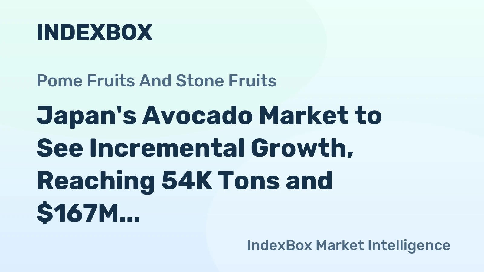 Japan's Avocado Market to See Incremental Growth, Reaching 54K Tons and $167M by 2035