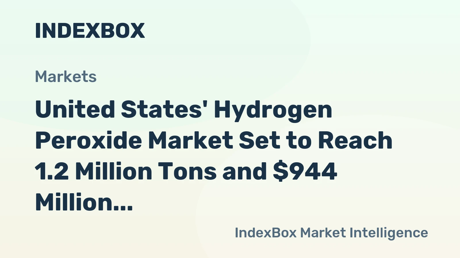 United States' Hydrogen Peroxide Market Set to Reach 1.2 Million Tons and $944 Million by 2035