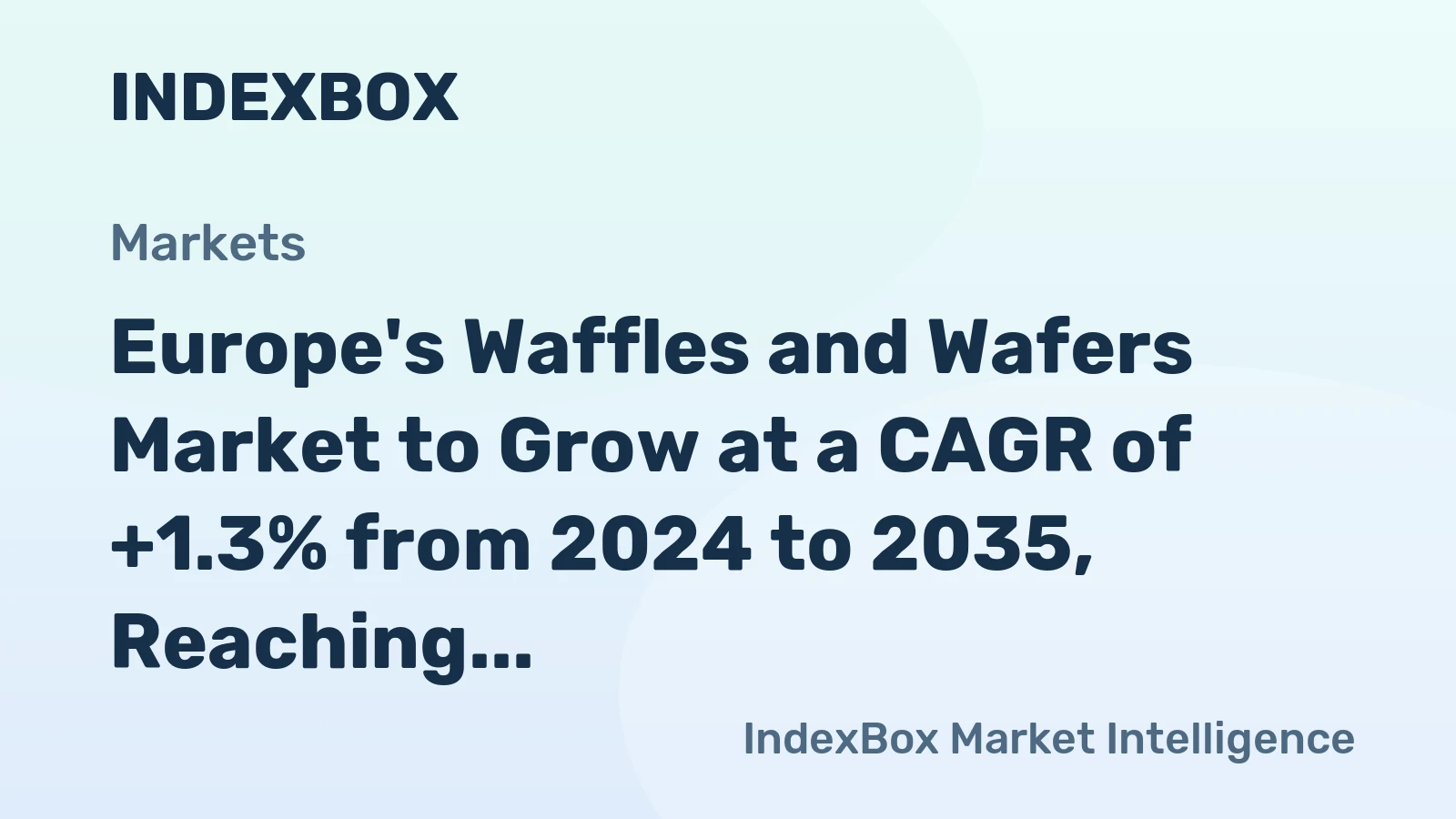 Europe's Waffles and Wafers Market to Grow at a CAGR of +1.3% from 2024 to 2035, Reaching $6.9B
