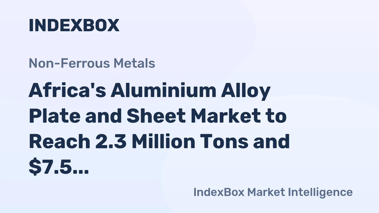 Africa's Aluminium Alloy Plate and Sheet Market to Reach 2.3 Million Tons and $7.5 Billion