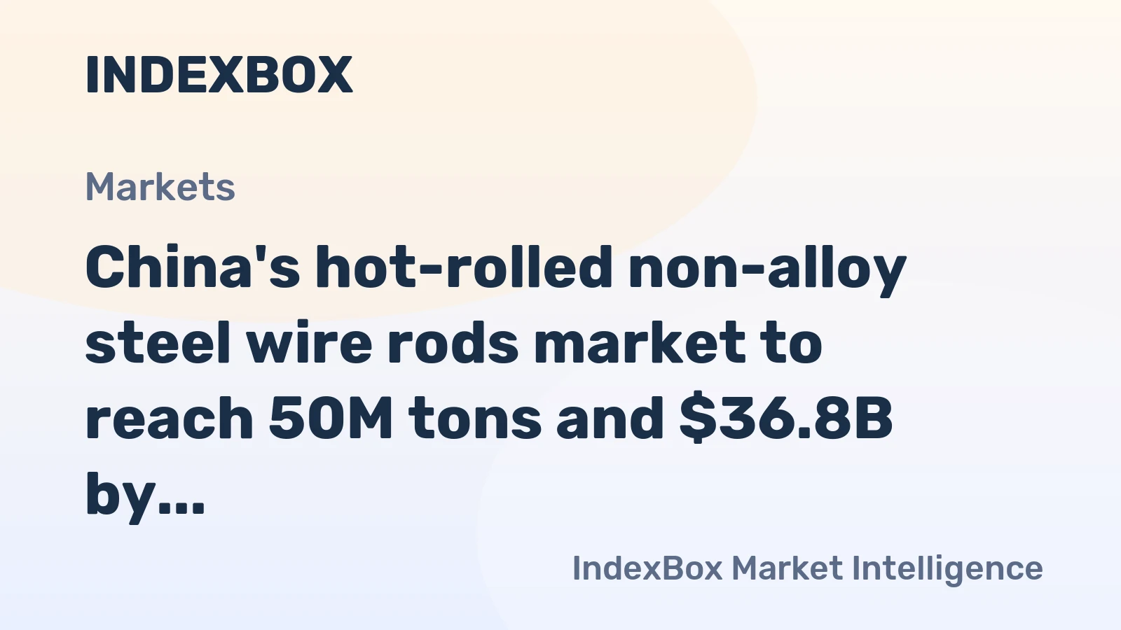 China's hot-rolled non-alloy steel wire rods market to reach 50M tons and $36.8B by 2035