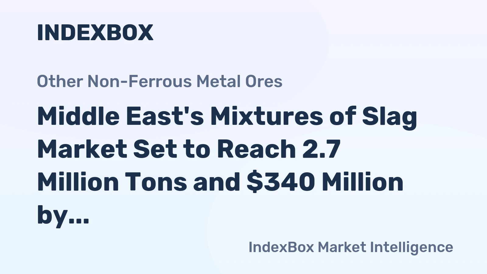 Middle East's Mixtures of Slag Market Set to Reach 2.7 Million Tons and $340 Million by 2035