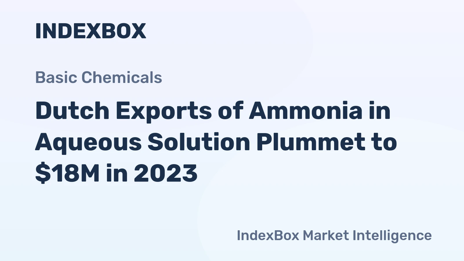 Dutch Exports of Ammonia in Aqueous Solution Plummet to $18M in 2023