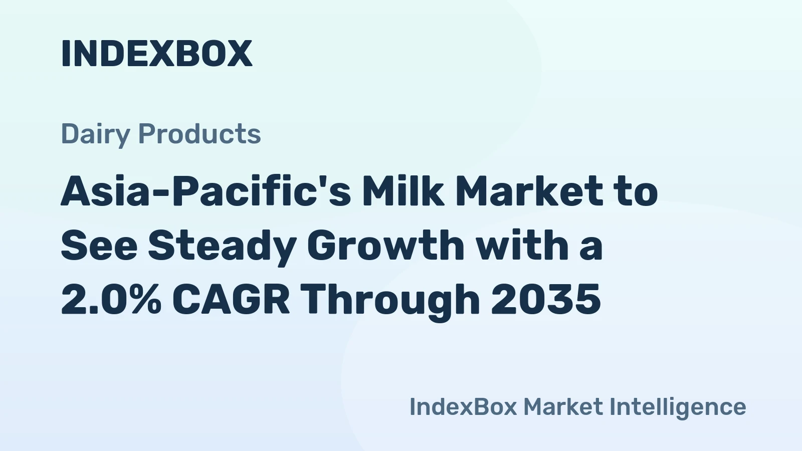 Asia-Pacific's Milk Market to See Steady Growth with a 2.0% CAGR Through 2035