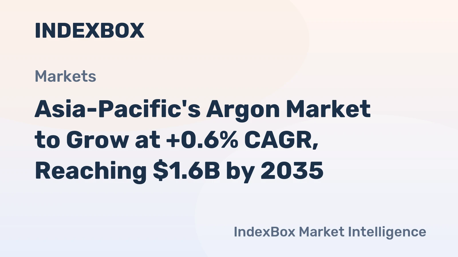 Asia-Pacific's Argon Market to Grow at +0.6% CAGR, Reaching $1.6B by 2035