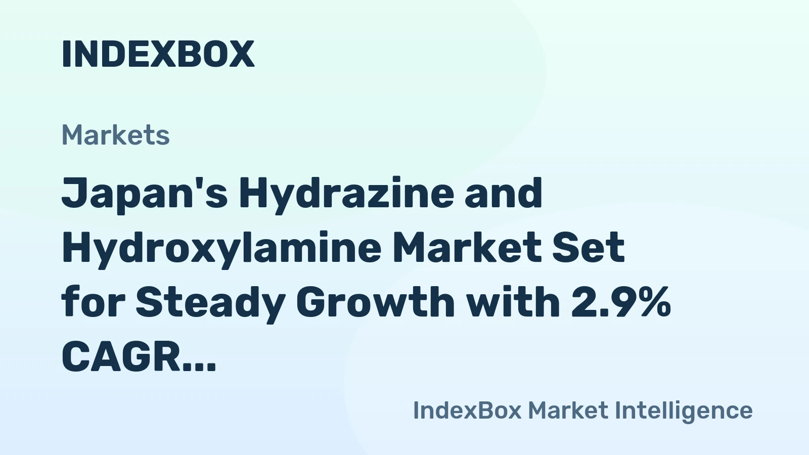 Japan's Hydrazine and Hydroxylamine Market Set for Steady Growth with 2.9% CAGR in Value Through 2035