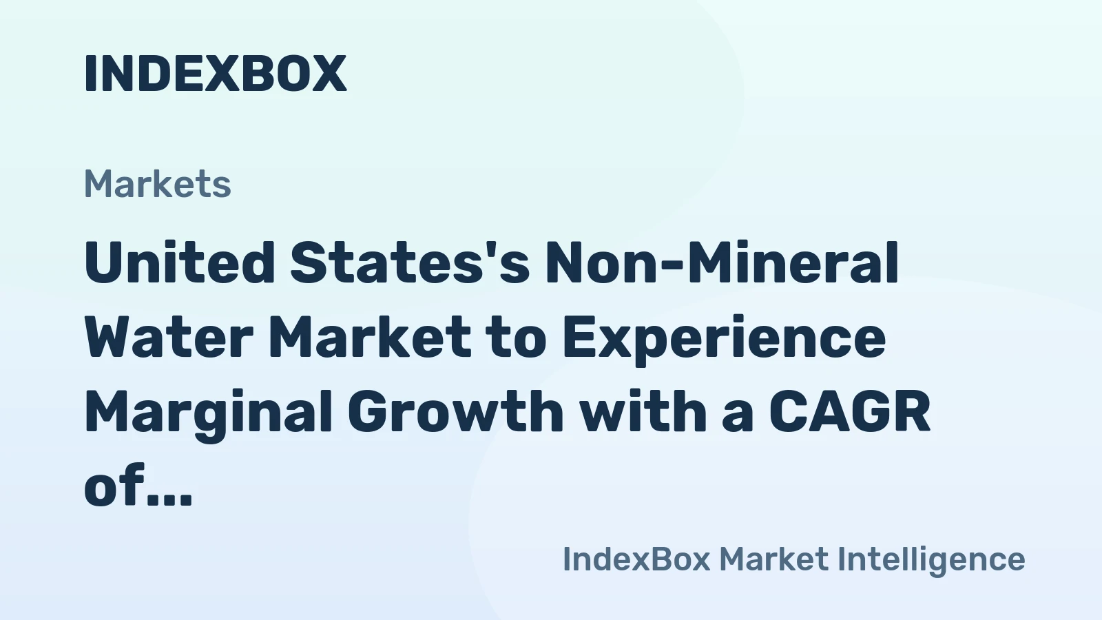 United States's Non-Mineral Water Market to Experience Marginal Growth with a CAGR of +0.1% through 2035