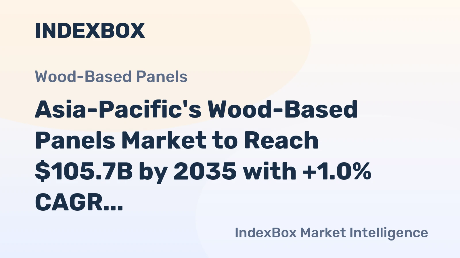 Asia-Pacific's Wood-Based Panels Market to Reach $105.7B by 2035 with +1.0% CAGR