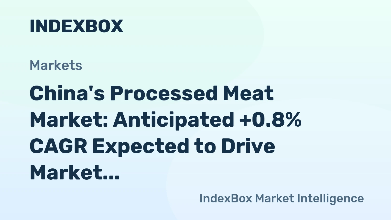 China's Processed Meat Market: Anticipated +0.8% CAGR Expected to Drive Market Growth to $250.7B by 2035