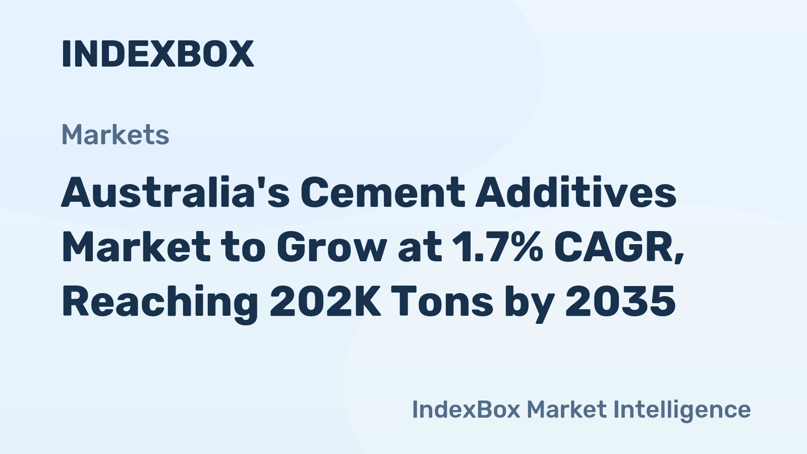 Australia's Cement Additives Market to Grow at 1.7% CAGR, Reaching 202K Tons by 2035