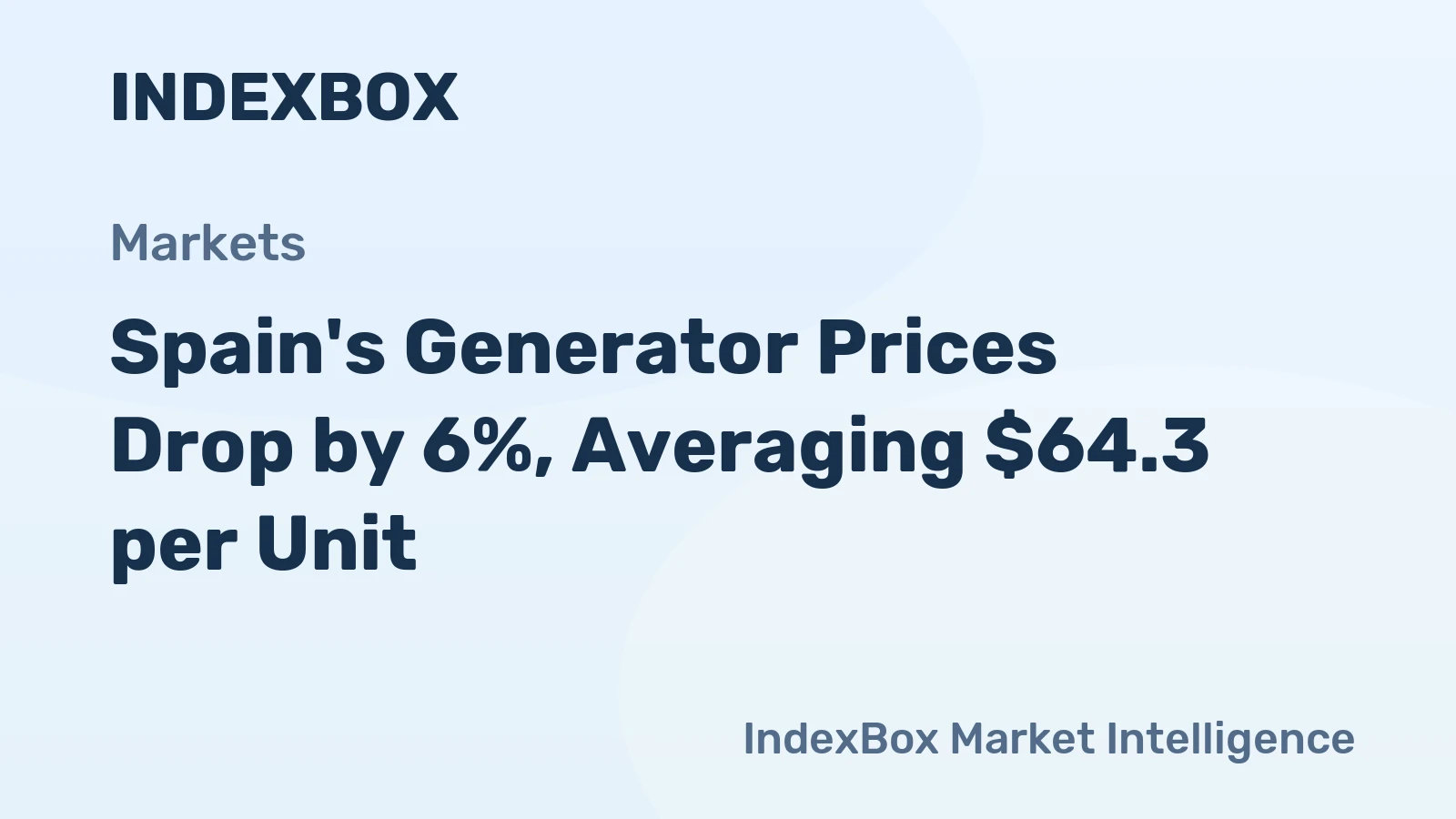 Spain's Generator Prices Drop by 6%, Averaging $64.3 per Unit