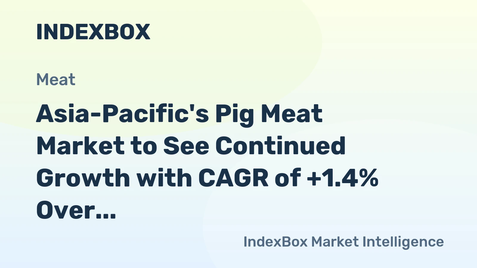 Asia-Pacific's Pig Meat Market to See Continued Growth with CAGR of +1.4% Over Next Decade