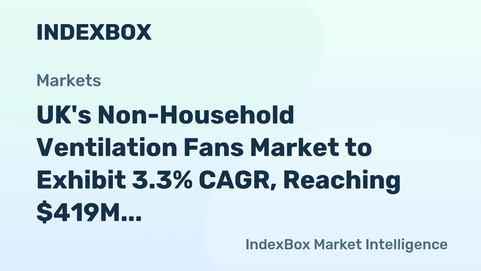 UK's Non-Household Ventilation Fans Market to Exhibit 3.3% CAGR, Reaching $419M by 2035