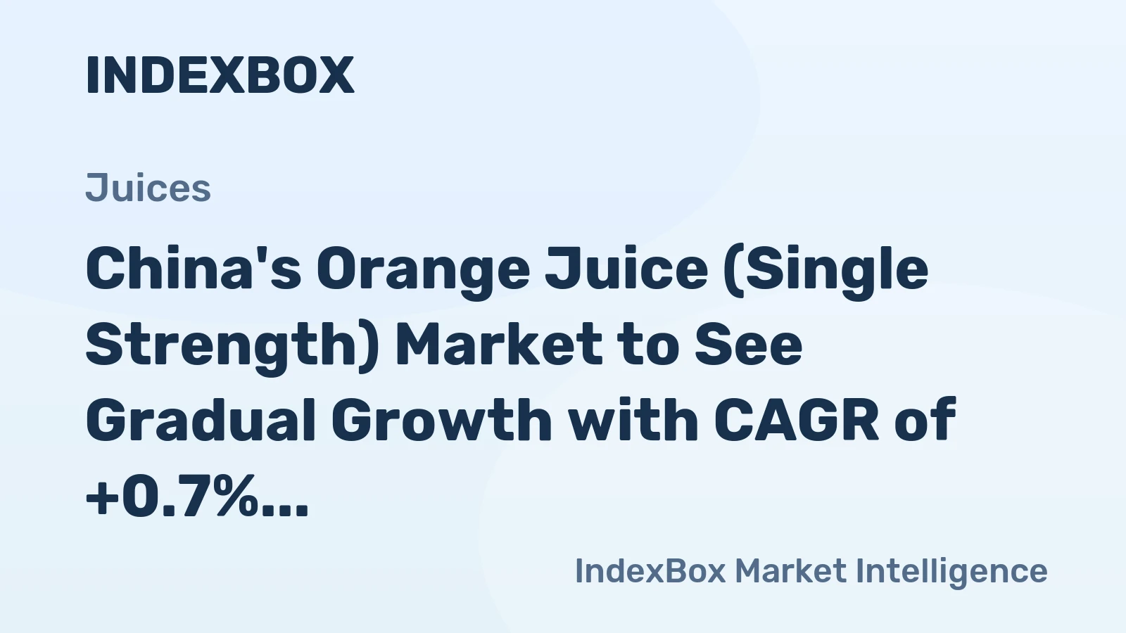 China's Orange Juice (Single Strength) Market to See Gradual Growth with CAGR of +0.7% in Volume and +1.2% in Value from 2024 to 2035