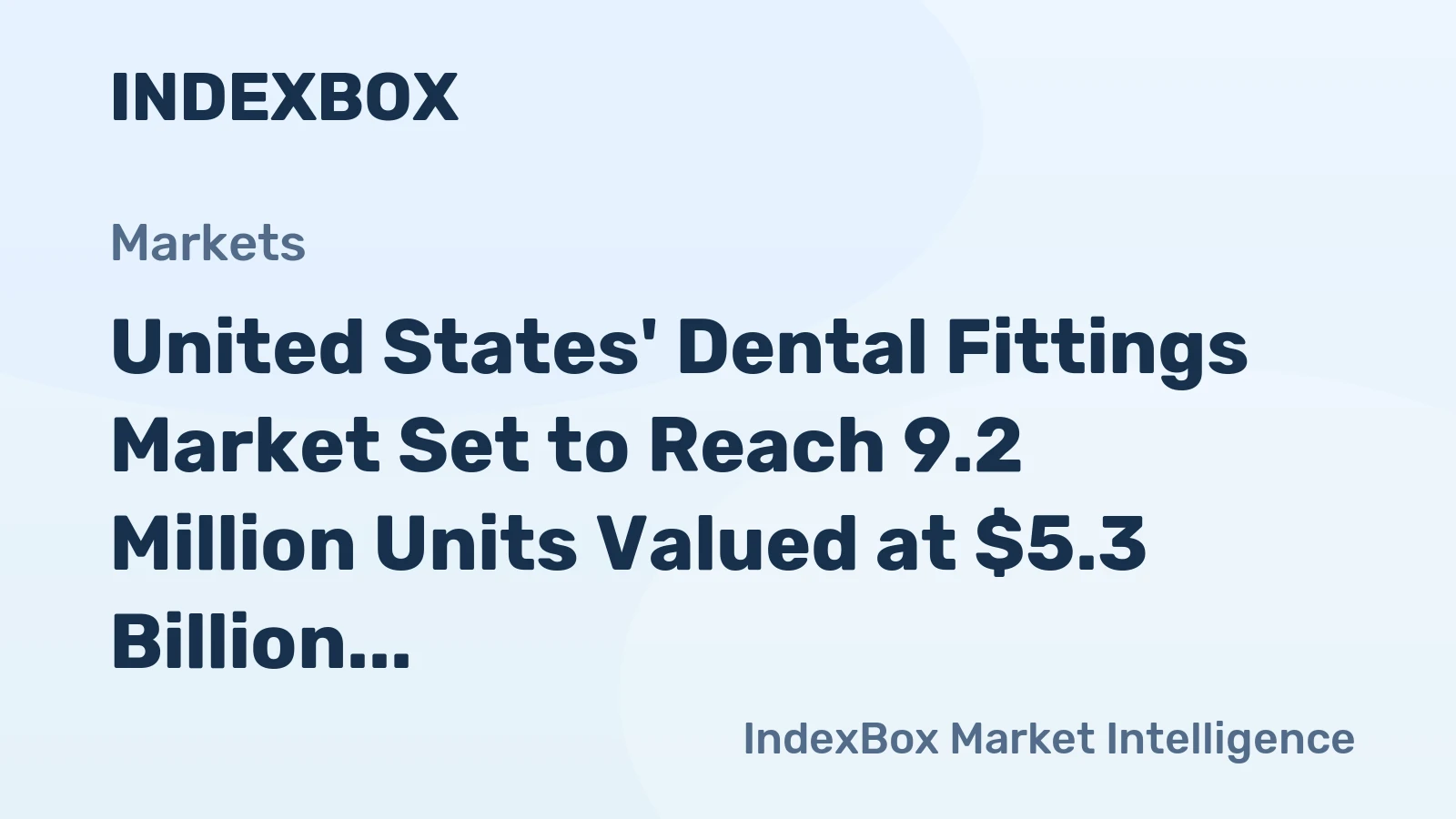 United States' Dental Fittings Market Set to Reach 9.2 Million Units Valued at $5.3 Billion