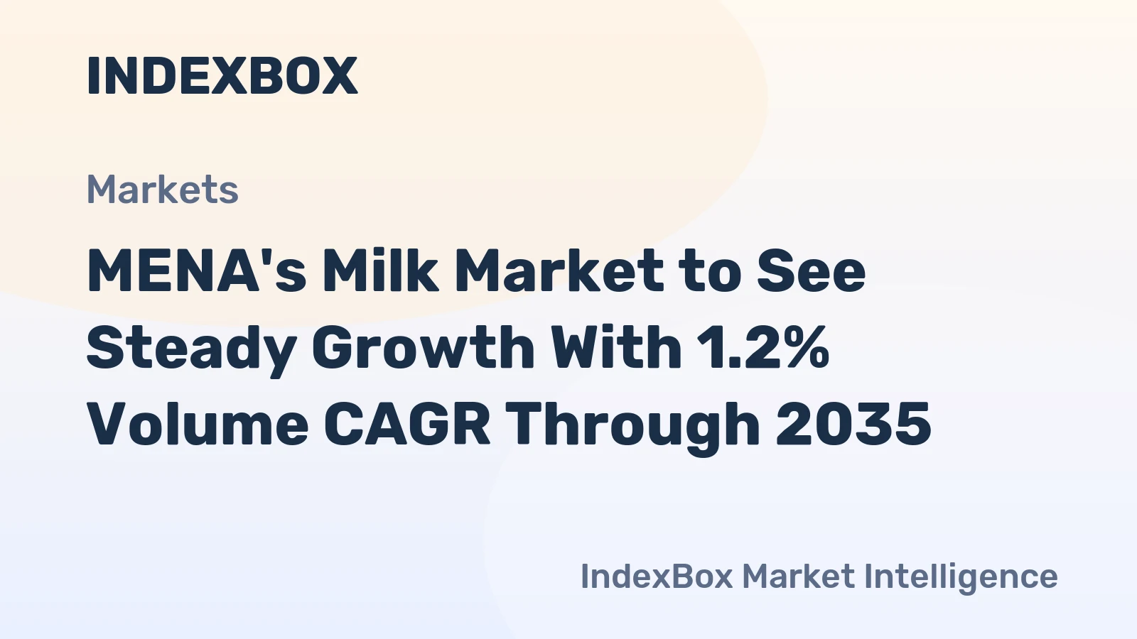 MENA's Milk Market to See Steady Growth With 1.2% Volume CAGR Through 2035