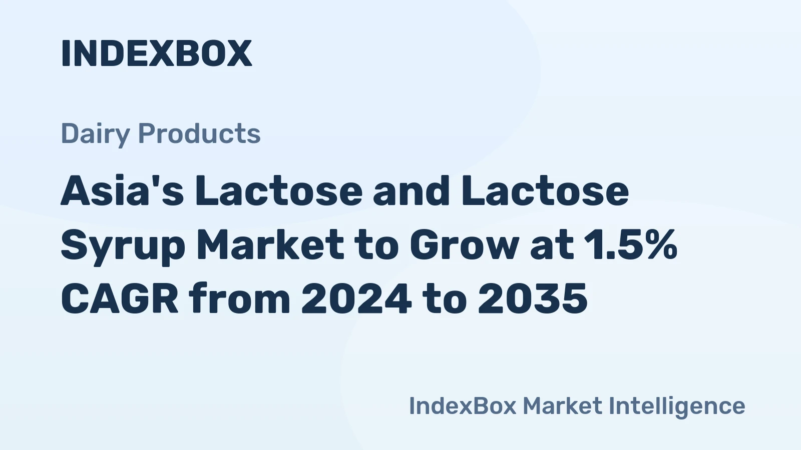 Asia's Lactose and Lactose Syrup Market to Grow at 1.5% CAGR from 2024 to 2035