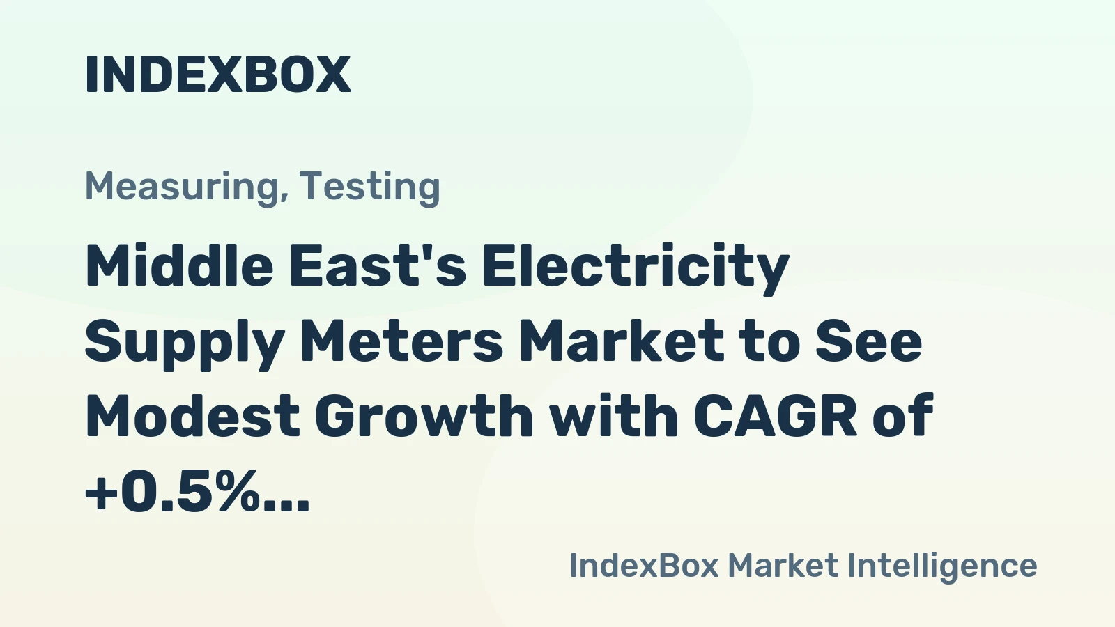 Middle East's Electricity Supply Meters Market to See Modest Growth with CAGR of +0.5%