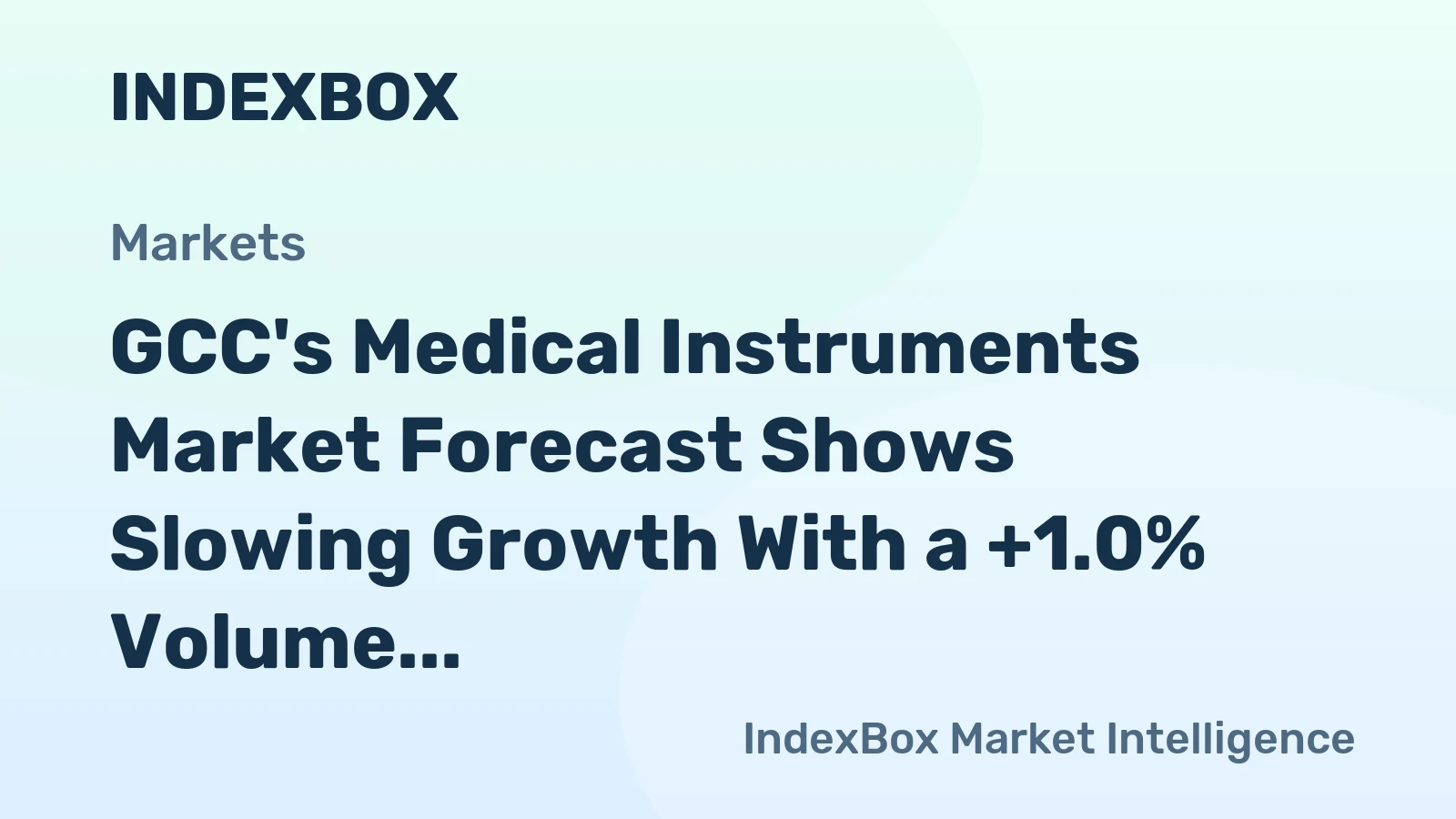 GCC's Medical Instruments Market Forecast Shows Slowing Growth With a +1.0% Volume CAGR Through 2035