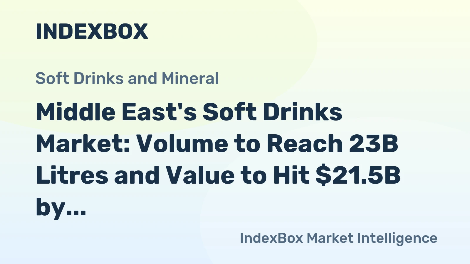 Middle East's Soft Drinks Market: Volume to Reach 23B Litres and Value to Hit $21.5B by 2035