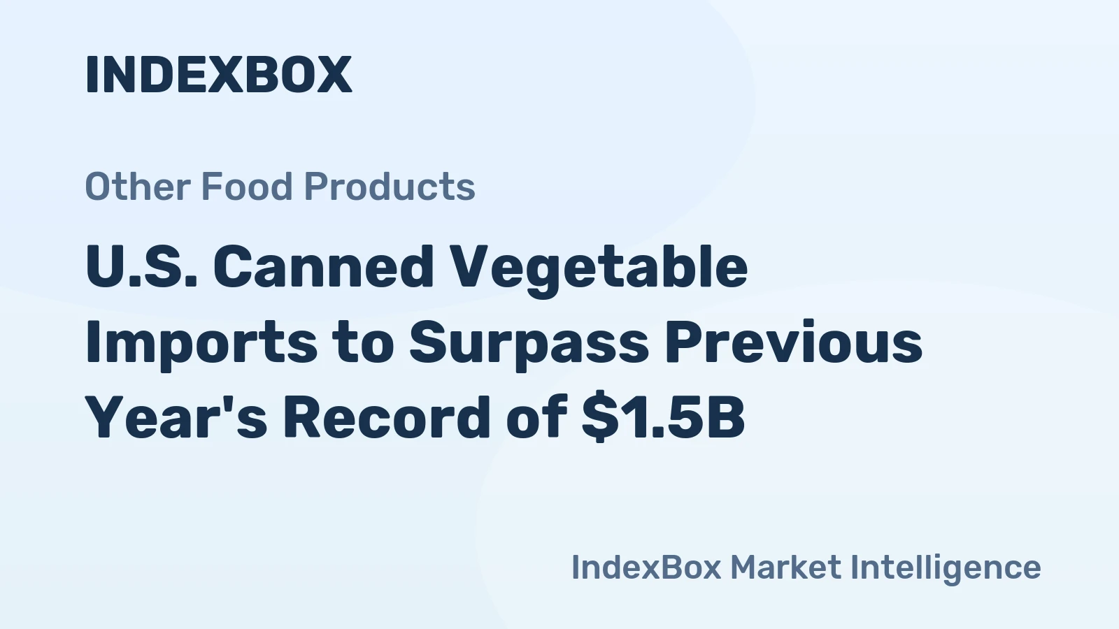 U.S. Canned Vegetable Imports to Surpass Previous Year's Record of $1.5B