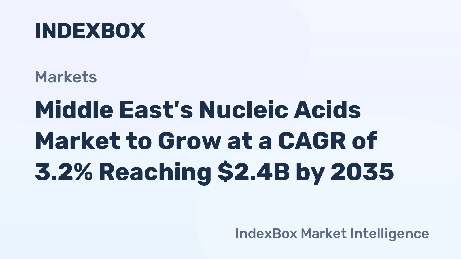 Middle East's Nucleic Acids Market to Grow at a CAGR of 3.2% Reaching $2.4B by 2035