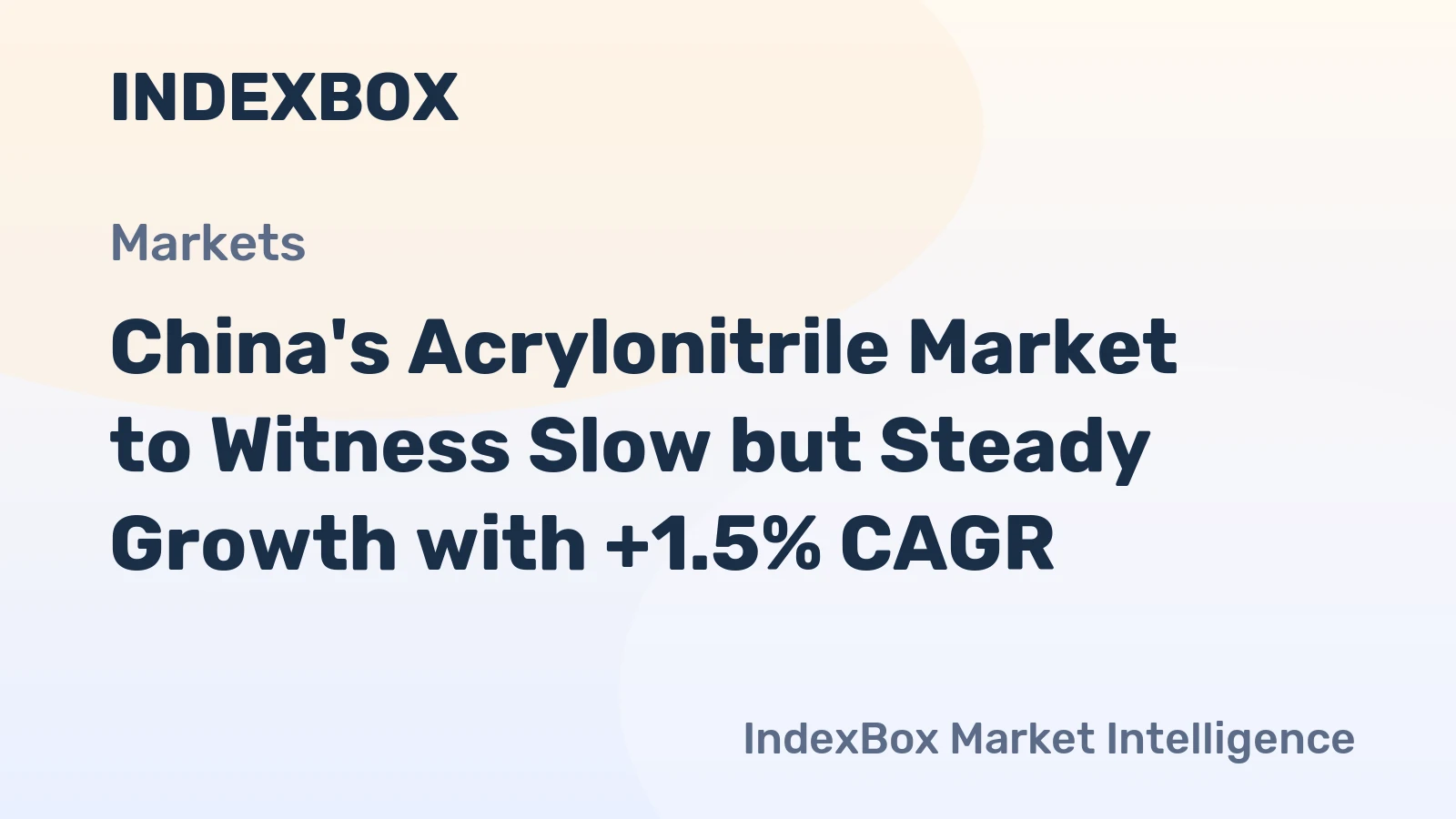 China's Acrylonitrile Market to Witness Slow but Steady Growth with +1.5% CAGR