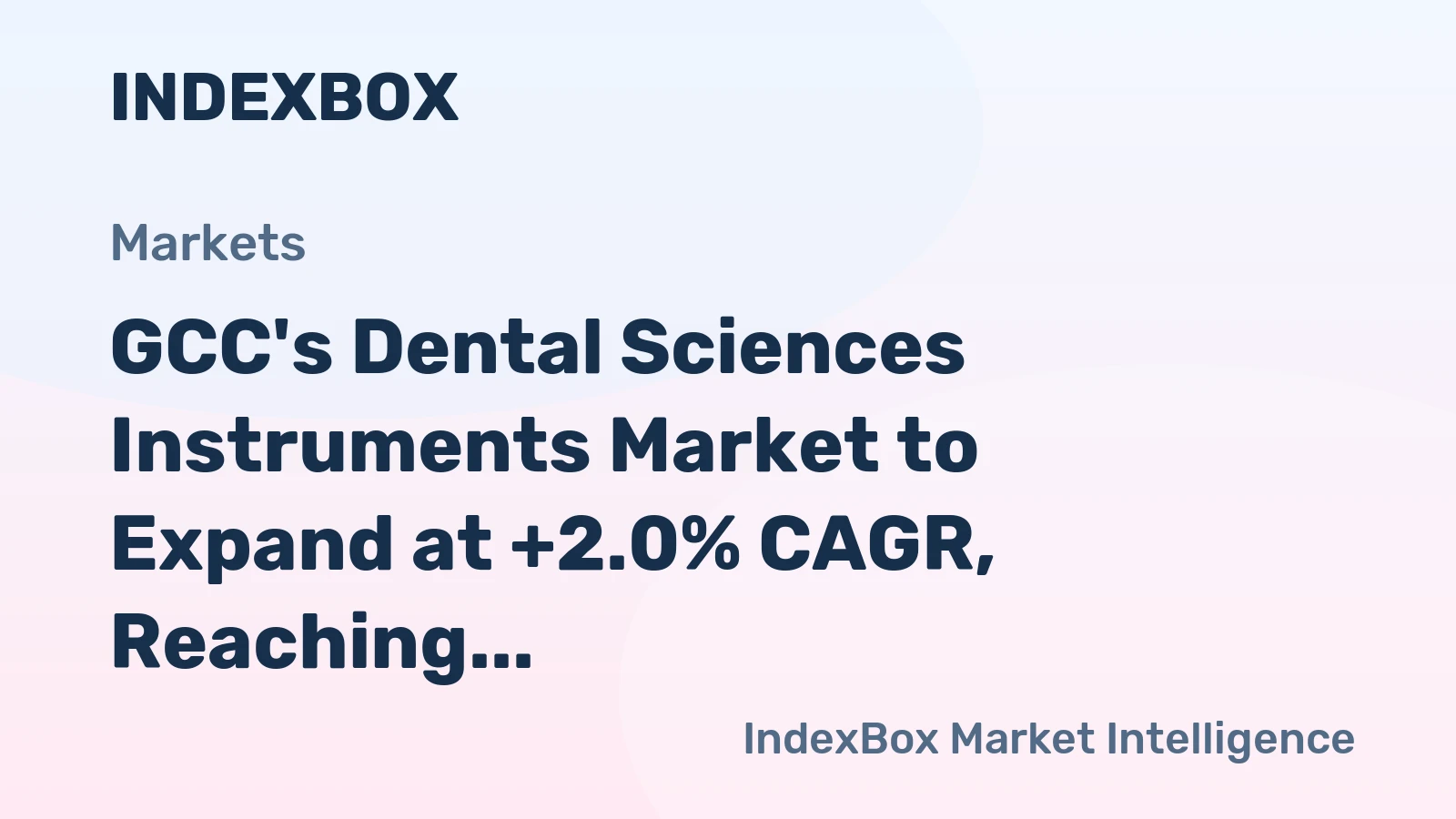 GCC's Dental Sciences Instruments Market to Expand at +2.0% CAGR, Reaching $449M by 2035