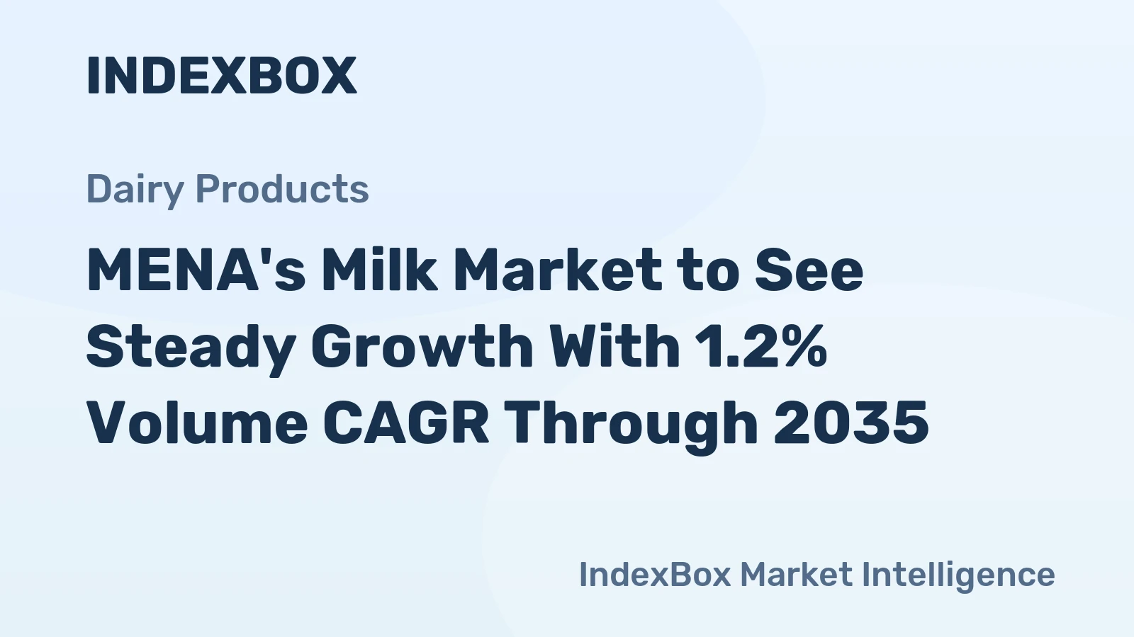 MENA's Milk Market to See Steady Growth With 1.2% Volume CAGR Through 2035