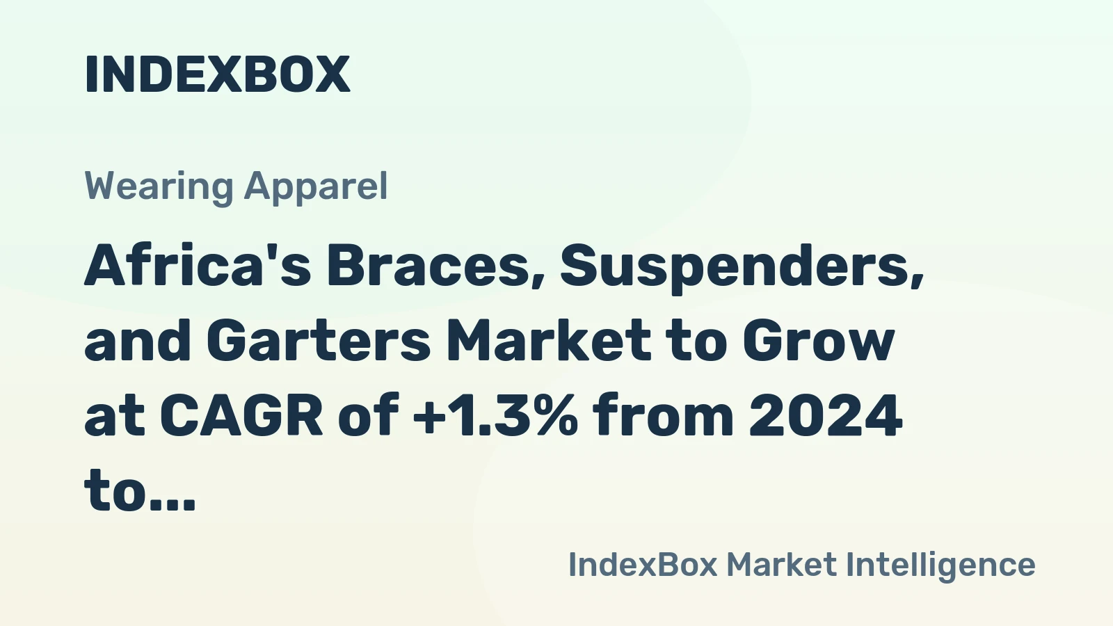 Africa's Braces, Suspenders, and Garters Market to Grow at CAGR of +1.3% from 2024 to 2035