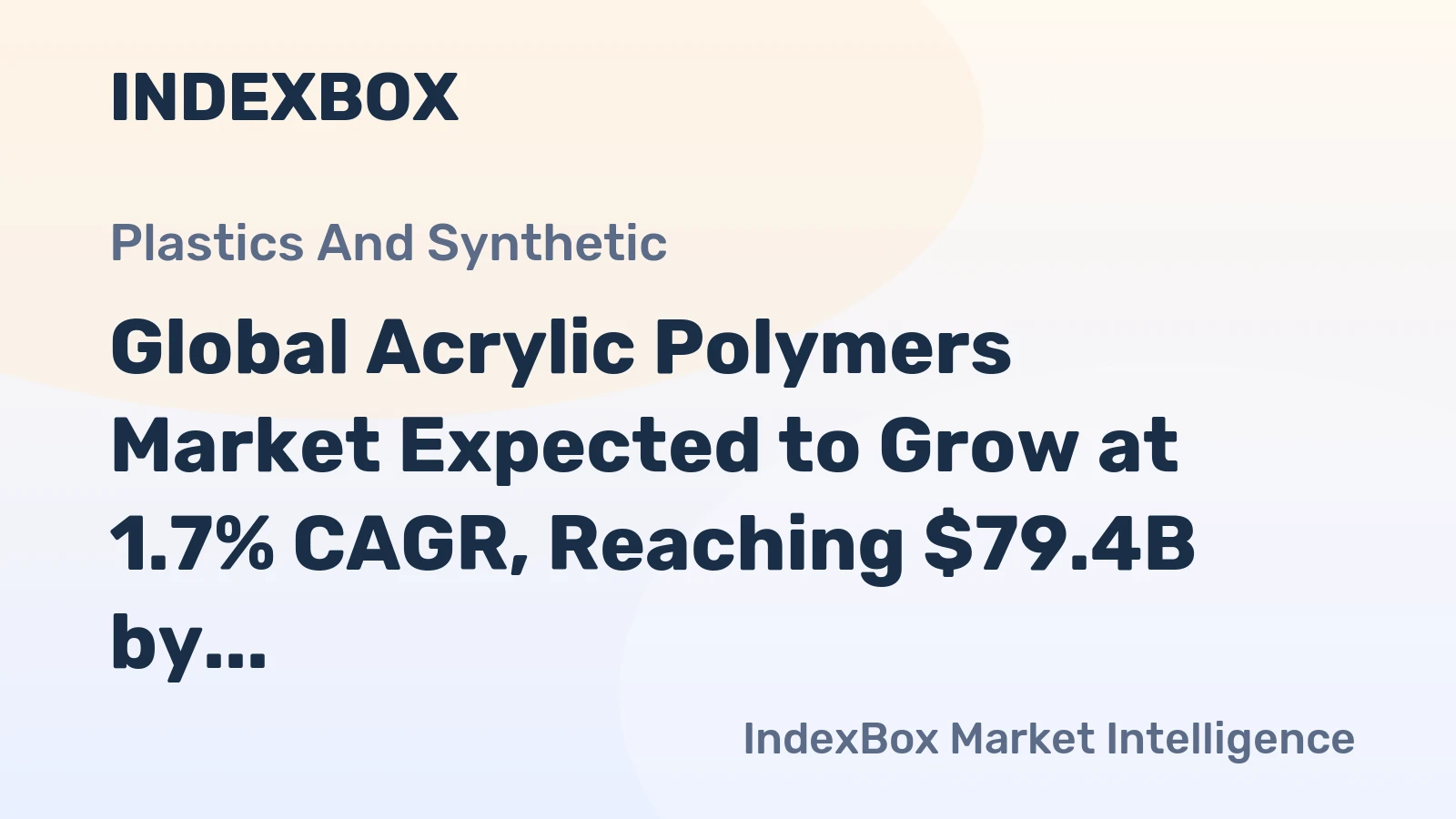 Global Acrylic Polymers Market Expected to Grow at 1.7% CAGR, Reaching $79.4B by 2035