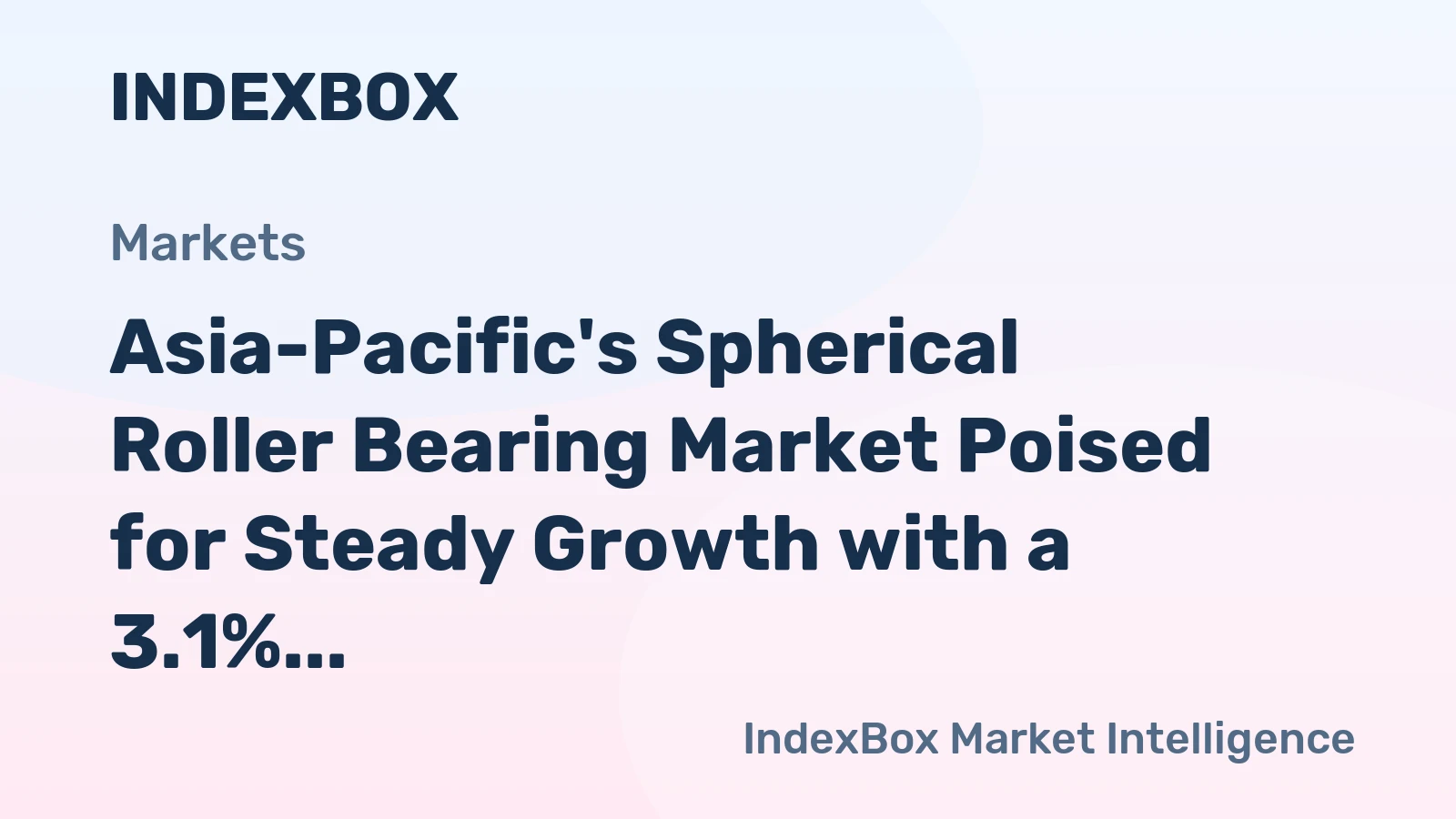 Asia-Pacific's Spherical Roller Bearing Market Poised for Steady Growth with a 3.1% CAGR in Value