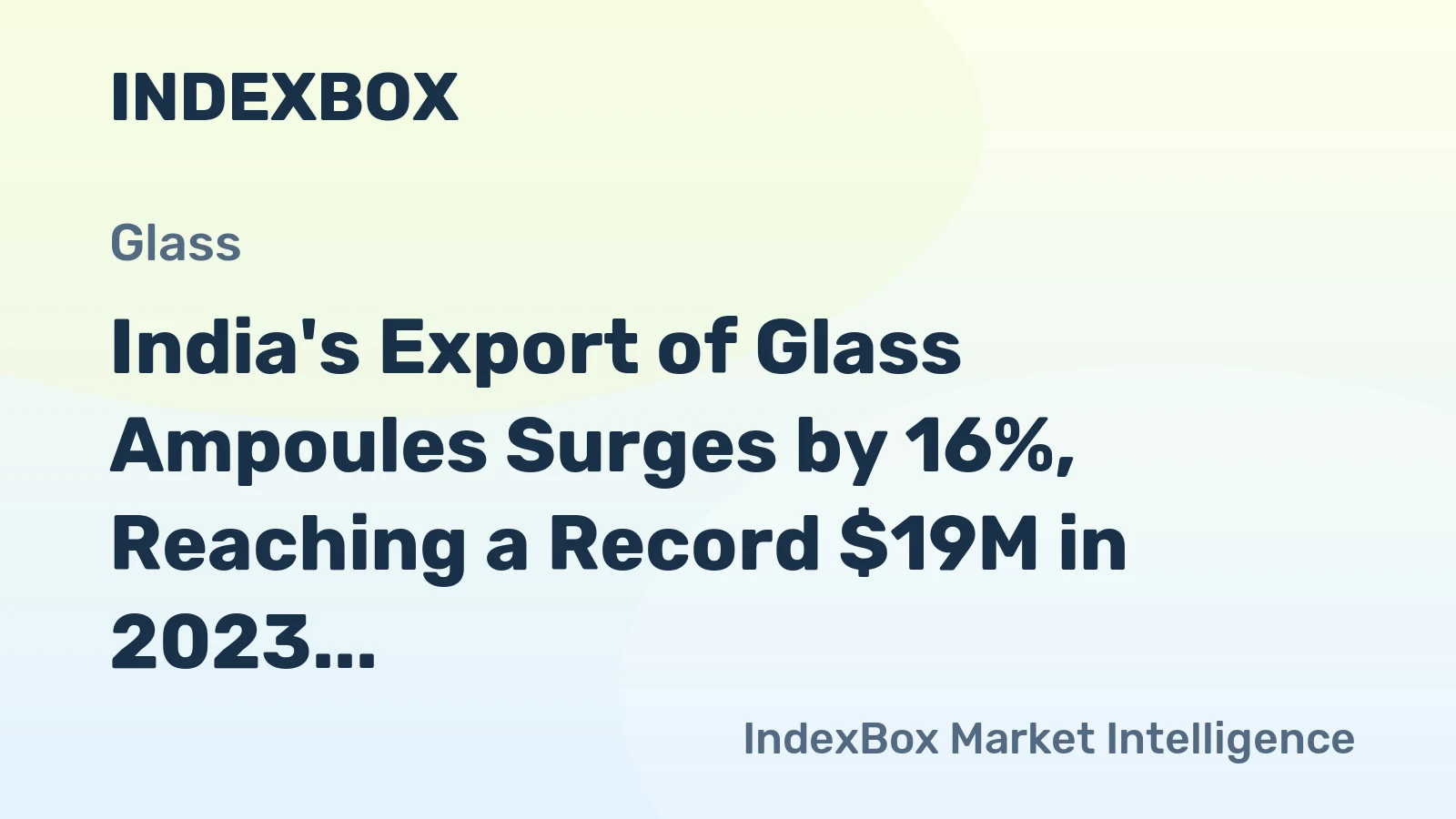 India's Export of Glass Ampoules Surges by 16%, Reaching a Record $19M in 2023