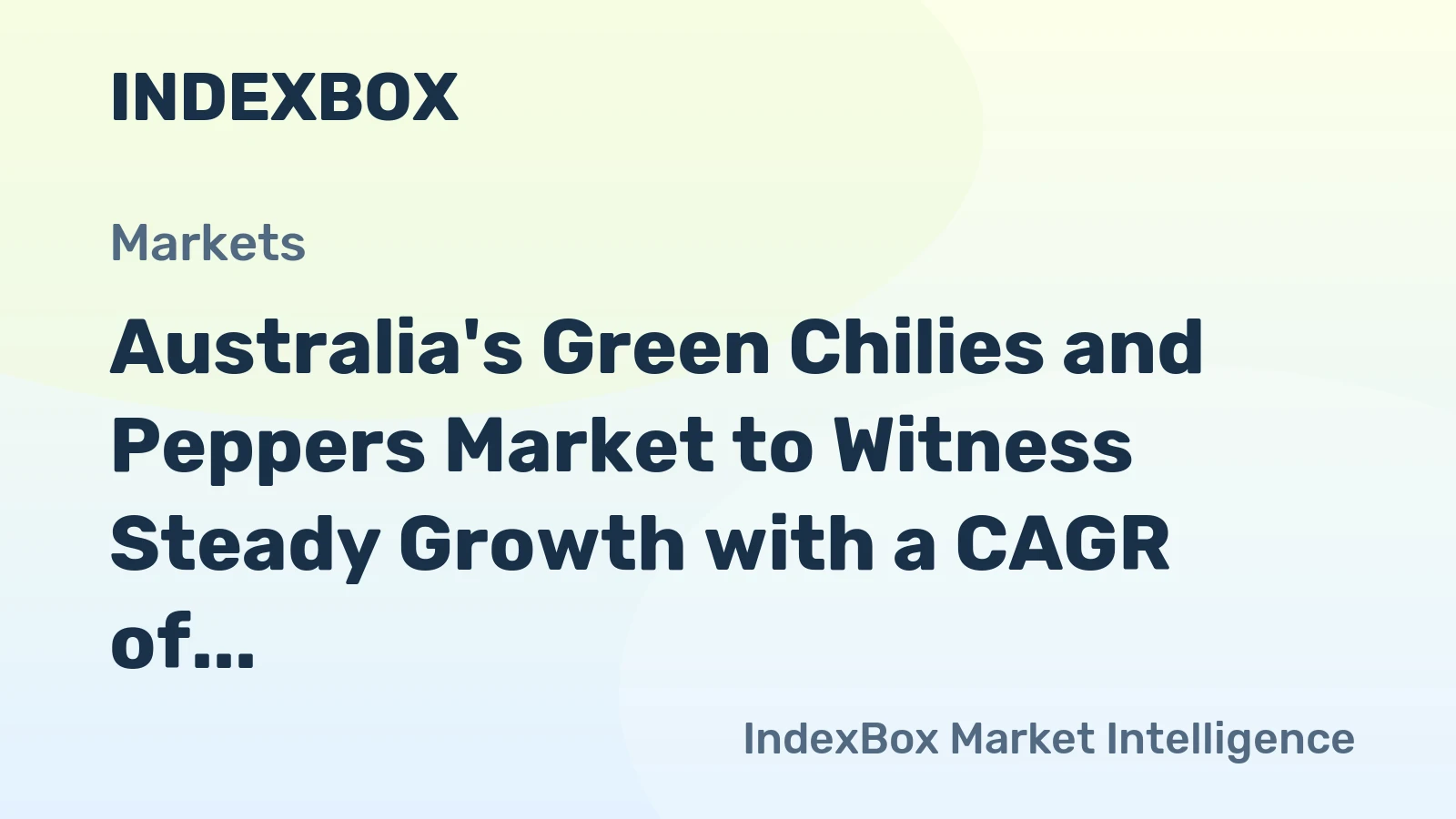 Australia's Green Chilies and Peppers Market to Witness Steady Growth with a CAGR of +1.5% by 2035