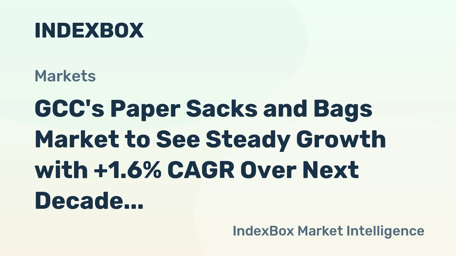 GCC's Paper Sacks and Bags Market to See Steady Growth with +1.6% CAGR Over Next Decade