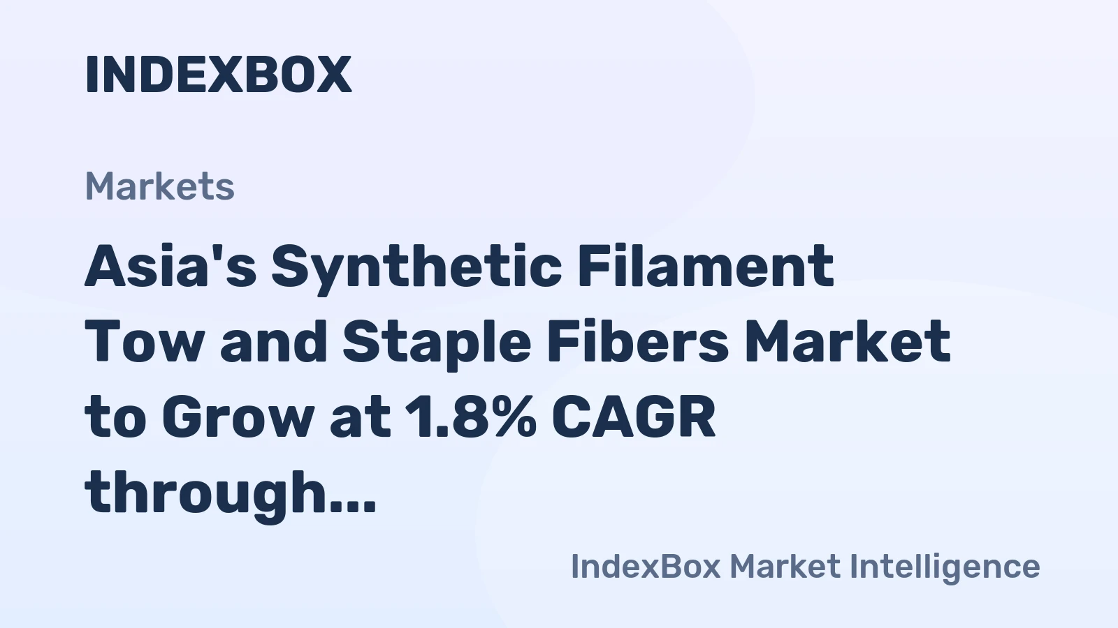 Asia's Synthetic Filament Tow and Staple Fibers Market to Grow at 1.8% CAGR through 2035, Reaching 7M Tons
