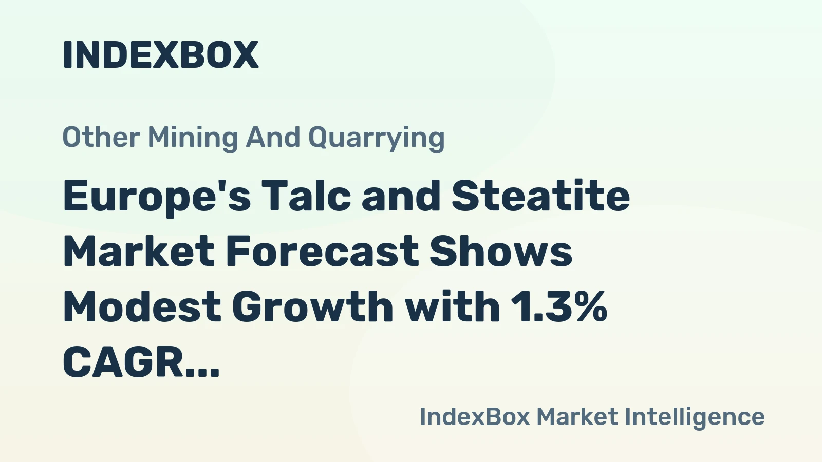 Europe's Talc and Steatite Market Forecast Shows Modest Growth with 1.3% CAGR in Value Through 2035