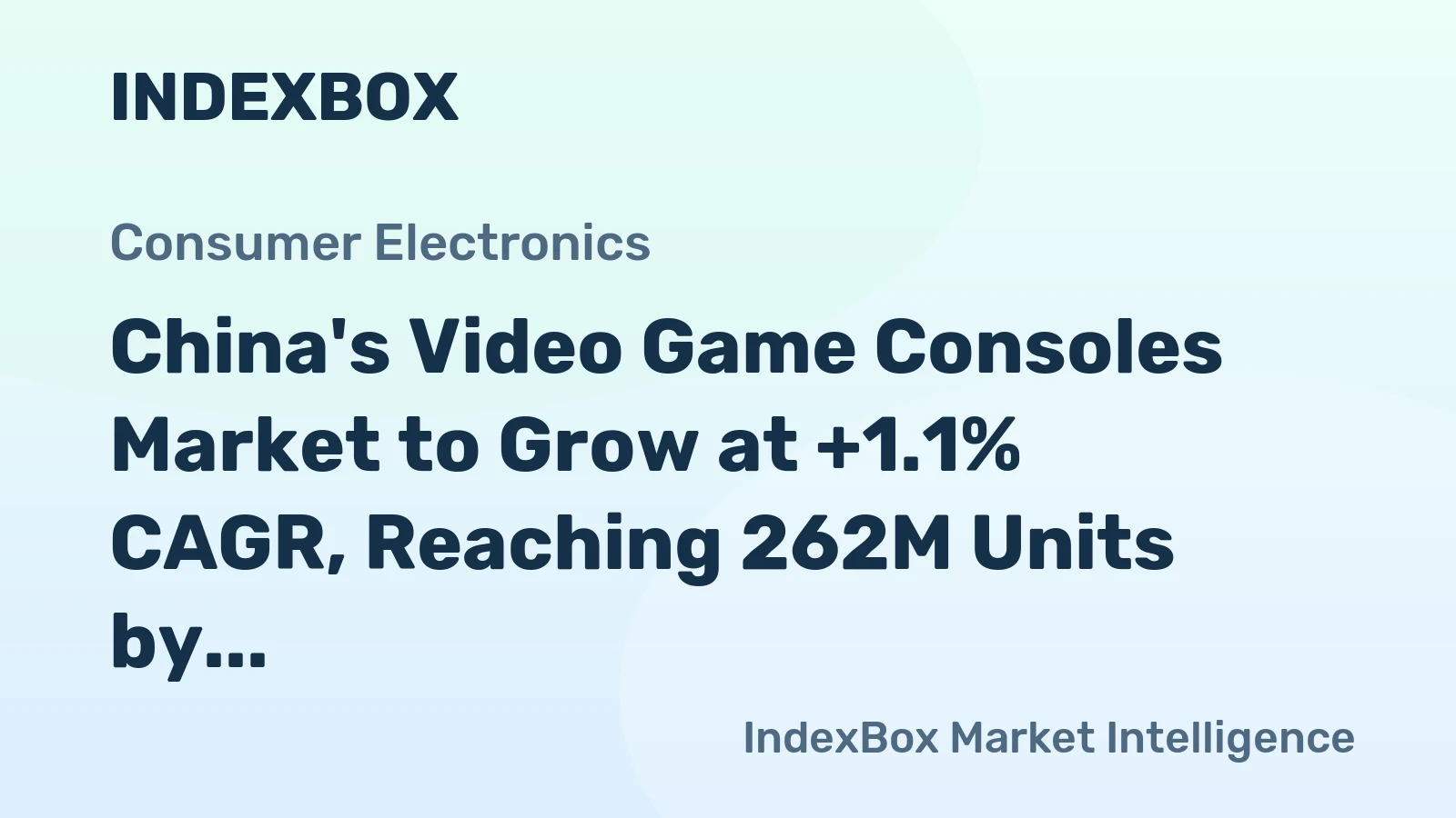 China's Video Game Consoles Market to Grow at +1.1% CAGR, Reaching 262M Units by 2035