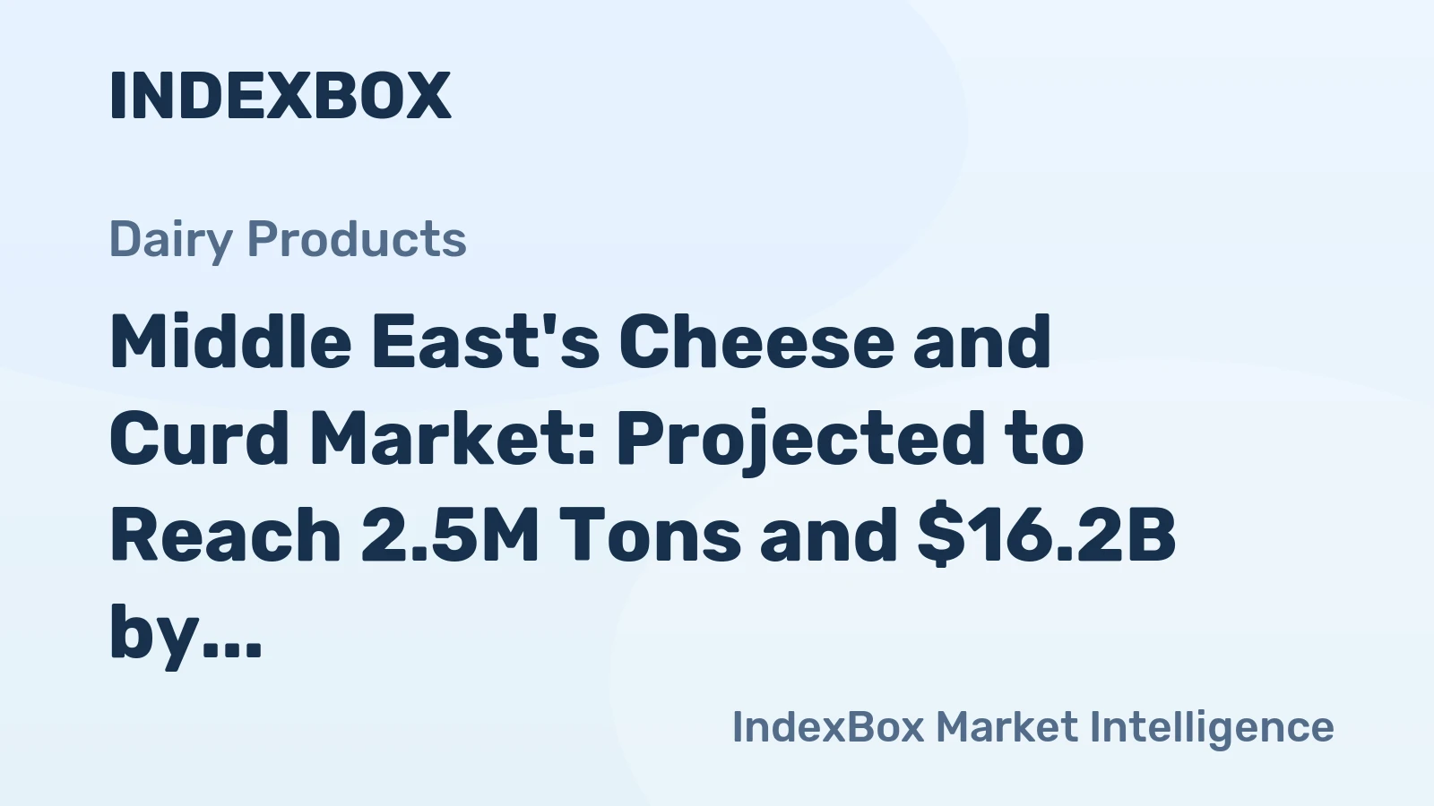 Middle East's Cheese and Curd Market: Projected to Reach 2.5M Tons and $16.2B by 2035