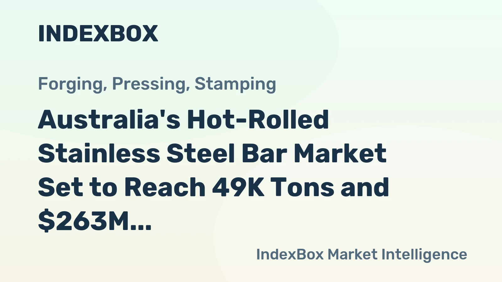 Australia's Hot-Rolled Stainless Steel Bar Market Set to Reach 49K Tons and $263M by 2035